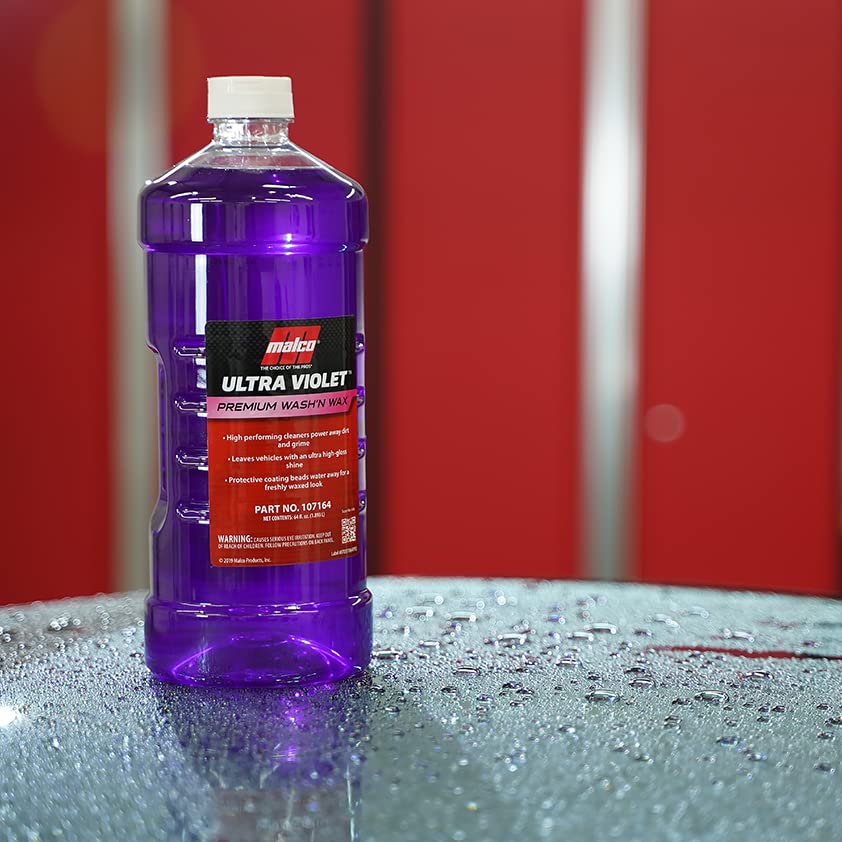 Malco Ultra Violet Premium Wash'n Wax – Best 2-in-1 Car Wash and Wax/Cleans and Provides A Durable, High-Gloss Shine in One Fast and Easy Step / 64Oz. (107164)