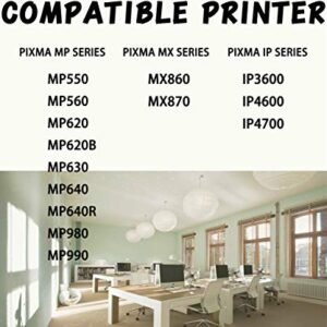 EASYPRINT Compatible PGI-220 CLI-221 Ink Cartridges PGI220 CLI221 Used for PIXMA IP3600 IP4600 MX860 MX870 MP560 (10-Pack, 2X PGI Large BK, 2X CLI Small BK, 2X Cyan, 2X Magenta, 2X Yellow)