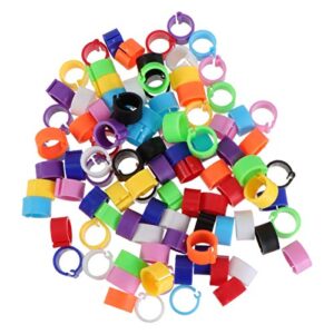 100pcs chicken birds leg rings: poultry leg bands, chicken birds identify clip on leg rings band (random color)