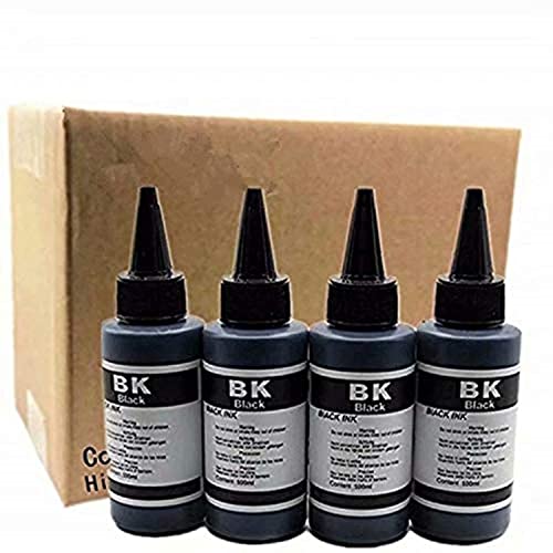 Printer Ink Refill Dye Ink kit for HP 60 61 63 62 64 65 902 932 933 934 935 950 951 952 564 670 Refillable Ink Cartridge Ciss System Envy 4500 4520 5643 OfficeJet 6500a 6500 6000 (100ML 4 Black)