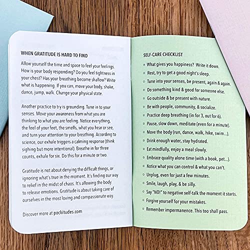 Pocket-sized Gratitude Journals - Freedom Set (Manage Stress & Anxiety, Mental Health Support, Self-Care Checklist, Prompts, 3.5" x 5.5", 36 pages)