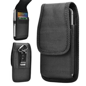 tiflook phone holster for lg wing velvet v60 v50 v40 k92 5g k22 k51 k31 k40 k20 stylo 5 4 3 g8x g8s g8 g7 thinq q70 heavy duty rugged nylon carrying case pouch with belt clip loops card holder, black