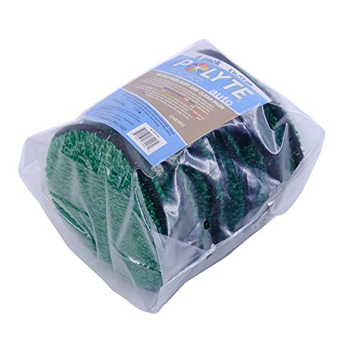 POLYTE Microfiber Buffing and Cleaning Pad (6 Pack, 5 in Round, Green)