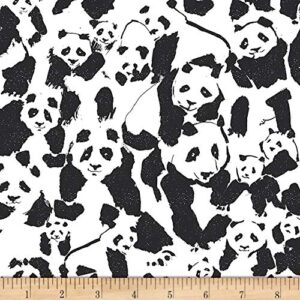 art gallery fabrics art gallery canvas pandalicious pandalings pod assured fabric, black