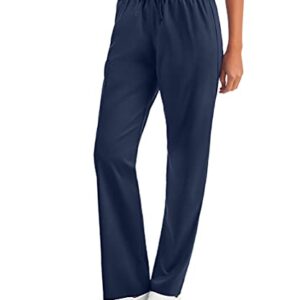 Strictly Scrubs Stretch Women’s Four Way Stretch Scrub Set – Includes V-Neck Top and Pant (Medium Petite, Navy)