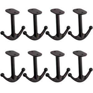 deekoudt ball two prong ceiling hook for closet top bathroom kitchen cabinet garage pack of 8 (ball black)