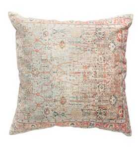 creative co-op creative co-op cotton distressed print pillow, multicolor