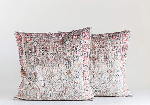 Creative Co-Op Creative Co-Op Cotton Distressed Print Pillow, Multicolor