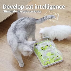 ALL FOR PAWS Interactive Puzzle Cat Feeder, Treat Game Maze Toy Cat Brain Stimulation Toys Slow Feeder for Indoor Cats