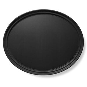 Jubilee 25" Oval Restaurant Serving Tray, Black - NSF Certified Non-Slip Food Service Tray