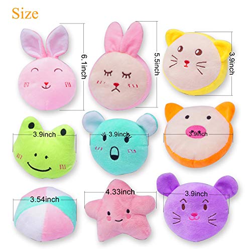 YUNKINGDOM 18 Pack Puppy Plush Squeaky Dog Toys Pets Small Dog Chew Toys for Puppies Bulk with Squeaker Soft Toy