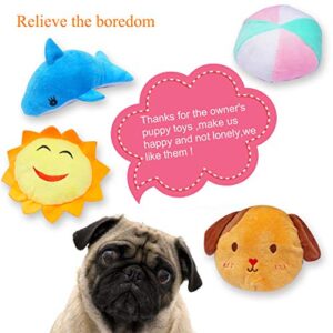 YUNKINGDOM 18 Pack Puppy Plush Squeaky Dog Toys Pets Small Dog Chew Toys for Puppies Bulk with Squeaker Soft Toy