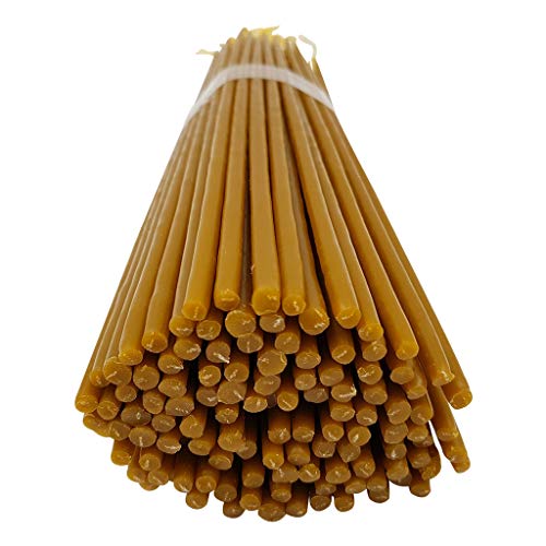 50 Natural Pure Beeswax Taper Candles 9 Inch Tall Church Jerusalem Holy Land Honey Scented Candle