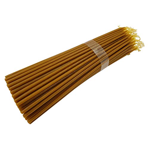 50 Natural Pure Beeswax Taper Candles 9 Inch Tall Church Jerusalem Holy Land Honey Scented Candle