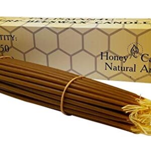 50 Natural Pure Beeswax Taper Candles 9 Inch Tall Church Jerusalem Holy Land Honey Scented Candle