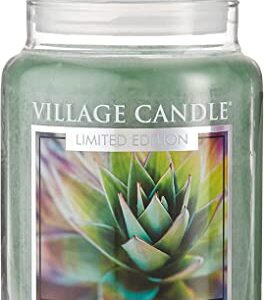 Village Candle Awaken, Large Glass Apothecary Jar Scented Candle, 21.25 oz, Green