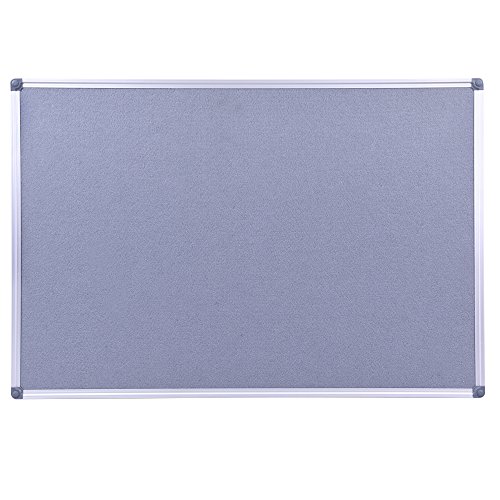 DexBoard 36 x 24 Inch Fabric Bulletin Board Message Memo Pin Board for Home Office School, Grey