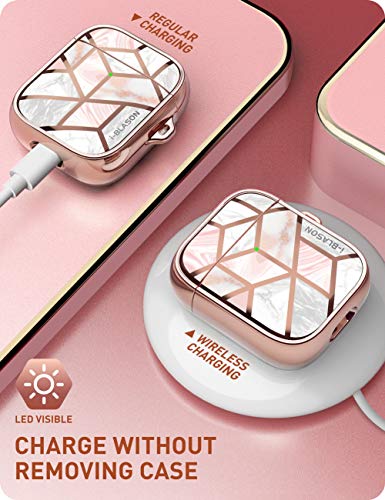 i-Blason Cosmo Series Case Designed for Airpods 2nd Generation/1st Generation, 360° Protective Stylish Marble AirPods Case Cover Compatible with Apple AirPods 1st/2nd (Marble)