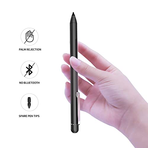 Pen for Microsoft Surface Pro 9/8/7, Stylus Pen Compatible with Surface Book 3/Laptop 4/Studio 2, Surface Go 3/2/1, Surface 3, Palm Rejection, 1024 Pressure Sensitivity(Black)