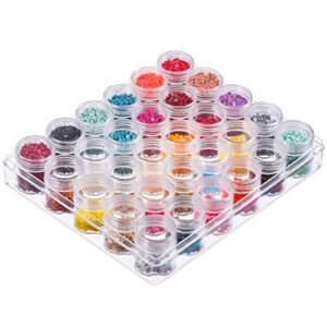 A&C Minimart Diamond Painting, Bead Storage Plastic Containers: Includes 90 9.5"x6.375”x1.125" Screw-Top Canisters – For Diamond, Nail Art Supplies, Rhinestones, Jewelry & Other Small Items