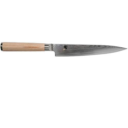 Shun Classic Blonde 6” Utility Knife, Blonde PakkaWood Handle, Full Tang VG-MAX Blade