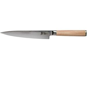 Shun Classic Blonde 6” Utility Knife, Blonde PakkaWood Handle, Full Tang VG-MAX Blade