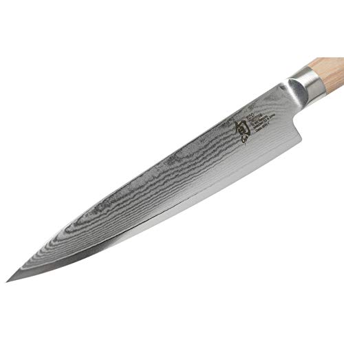 Shun Classic Blonde 6” Utility Knife, Blonde PakkaWood Handle, Full Tang VG-MAX Blade