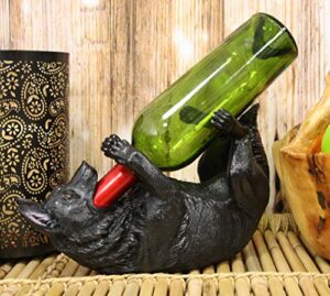 ebros lifelike purebreed pedigree canine german shepherd dog wine bottle holder figurine as kitchen wine cellar countertop centerpiece home decor accent dogs puppies statue (black)