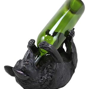 Ebros Lifelike Purebreed Pedigree Canine German Shepherd Dog Wine Bottle Holder Figurine As Kitchen Wine Cellar Countertop Centerpiece Home Decor Accent Dogs Puppies Statue (Black)