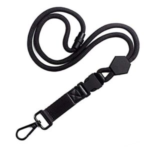 durable round cord lanyard with metal hook,breakaway buckle,safety breakaway for id card holder in office or keys