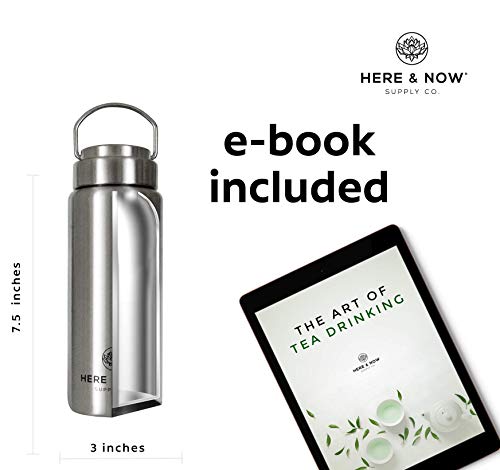 All-Purpose Travel Mug and Tumbler | Tea Infuser Water Bottle | Fruit Infused Flask | Hot & Cold Double Wall Stainless Steel Coffee Thermos | by Here & Now Supply Co. (750 ml (25.3 oz))