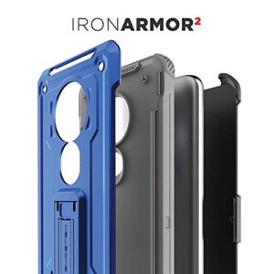 Ghostek Iron Armor Moto G7 / Moto G7+ Plus Case with Belt Clip Holster and Kickstand (Blue)