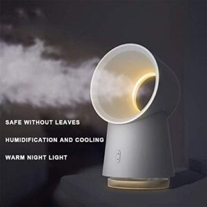 3 in 1 Bladeless Mini Desktop Fan with Cooling Humidifier and LED NightLight f