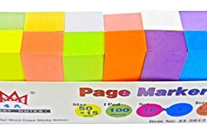 4A Sticky Notes, 0.6 x 2 Inches, Small Size,16 Colors, Self-Stick Notes, 100 Sheets/Pad,16 Pads/Pack, 4A 501516