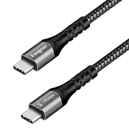 Fasgear USB C to USB C Cable 1.6ft, Type C USB 3.1 Gen 2 10Gbps 4K@60Hz Output 5A 100W Fast Charge Power Delivery (PD),for PD Docking Station,T5 LaCie SSD,Hard Drives,MacBook Pro,iPad Pro 2018,Black