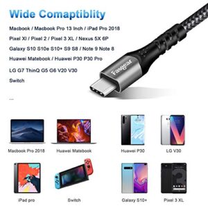 Fasgear USB C to USB C Cable 1.6ft, Type C USB 3.1 Gen 2 10Gbps 4K@60Hz Output 5A 100W Fast Charge Power Delivery (PD),for PD Docking Station,T5 LaCie SSD,Hard Drives,MacBook Pro,iPad Pro 2018,Black