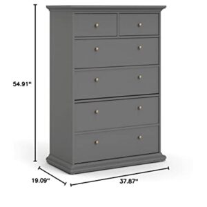 Tvilum Sonoma 6 Drawer Chest, Black Lead