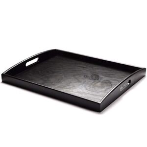 jara19 large serving tray black wood rectangle for ottoman food breakfast in bed 17 x 13 x 2