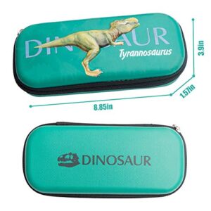 T-rex Triceratops Pencil Case for Boys 3D Noctilucent Cool Tyrannosaurus Dinosaurs EVA Pen Pouch Stationery Box Anti-Shock for School Students Boy Teens