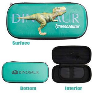 T-rex Triceratops Pencil Case for Boys 3D Noctilucent Cool Tyrannosaurus Dinosaurs EVA Pen Pouch Stationery Box Anti-Shock for School Students Boy Teens