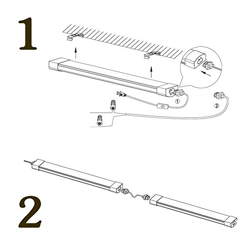 Airand LED Shop Lights for Garage with Plug, Waterproof Linkable LED Tube Light 5000K Under Cabinet Lighting,3600 LM LED Ceiling and Closet Light 36W, Corded Electric with ON/Off Switch