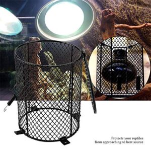 Heater Guard, Reptile Anti Scald Burn Protective Lampshades Day Night Ceramic Light Bulb Enclosure Cage Protector for Feeding Box in Case Scald(Cylinder Shape)