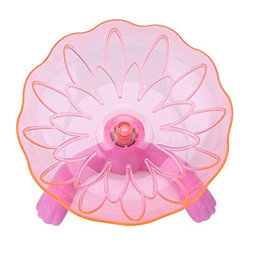 POPETPOP Hamster Wheel Silent Spinner-Hamster Exercise Wheel Plastic Stable Bracket Flying Saucer for Gerbils Chinchillas Guinea Pigs Syrian Hamsters Dwarf Hamster Wheel-Pink