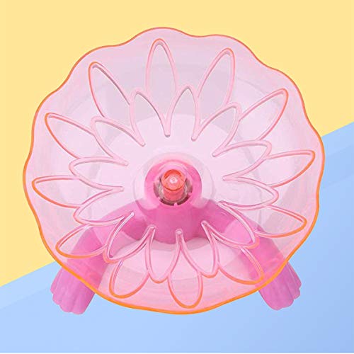 POPETPOP Hamster Wheel Silent Spinner-Hamster Exercise Wheel Plastic Stable Bracket Flying Saucer for Gerbils Chinchillas Guinea Pigs Syrian Hamsters Dwarf Hamster Wheel-Pink