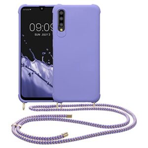 kwmobile Crossbody Case Compatible with Samsung Galaxy A50 Case - TPU Silicone Cover with Strap - Lavender