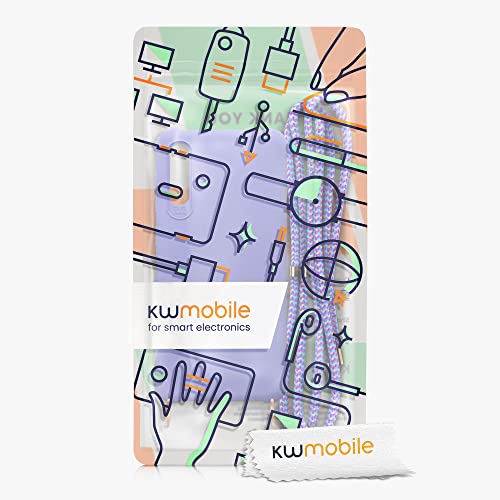 kwmobile Crossbody Case Compatible with Samsung Galaxy A50 Case - TPU Silicone Cover with Strap - Lavender