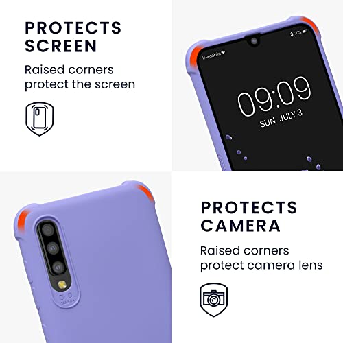 kwmobile Crossbody Case Compatible with Samsung Galaxy A50 Case - TPU Silicone Cover with Strap - Lavender