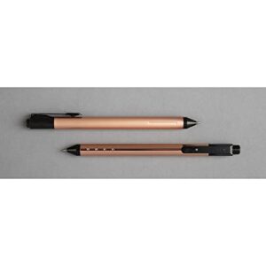 TUL® Fine Writing Solid Metal Barrel Retractable Gel Pen With 2 Refills, Medium Point, 0.7 mm, Rose Gold Barrel, Black/B