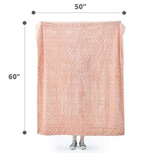 Hyde Lane Soft Pink Sherpa Throw Blankets | Cozy Fuzzy Fleece Throws for Sofa, Couch | Comfy Fluffy Blanket Gifts for Women, Adults | Diamond Blush 50x60