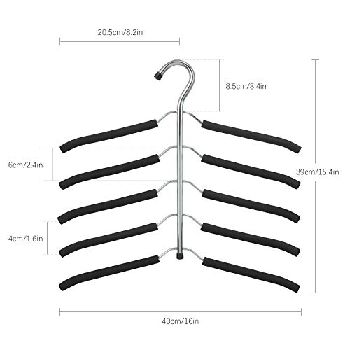 DOIOWN Blouse Tree Hangers Clothes Hangers Non Slip Space Saving Stainless Steel Shirt Hangers Sweater Hangers Coats Hangers Closet Organizer (2, Black)